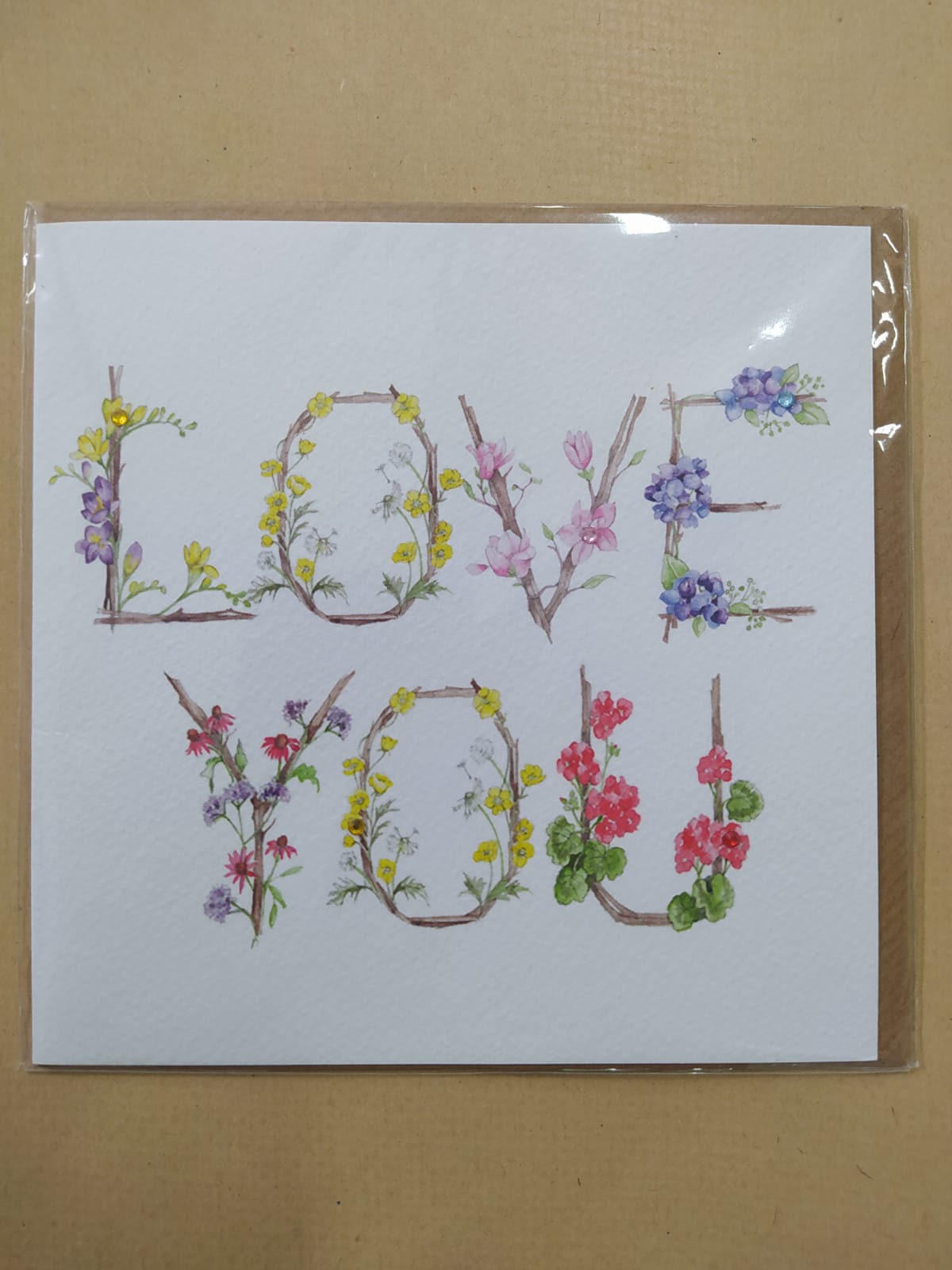 Crumble & Core Love You Flowers Card - El Emporio de Zoe