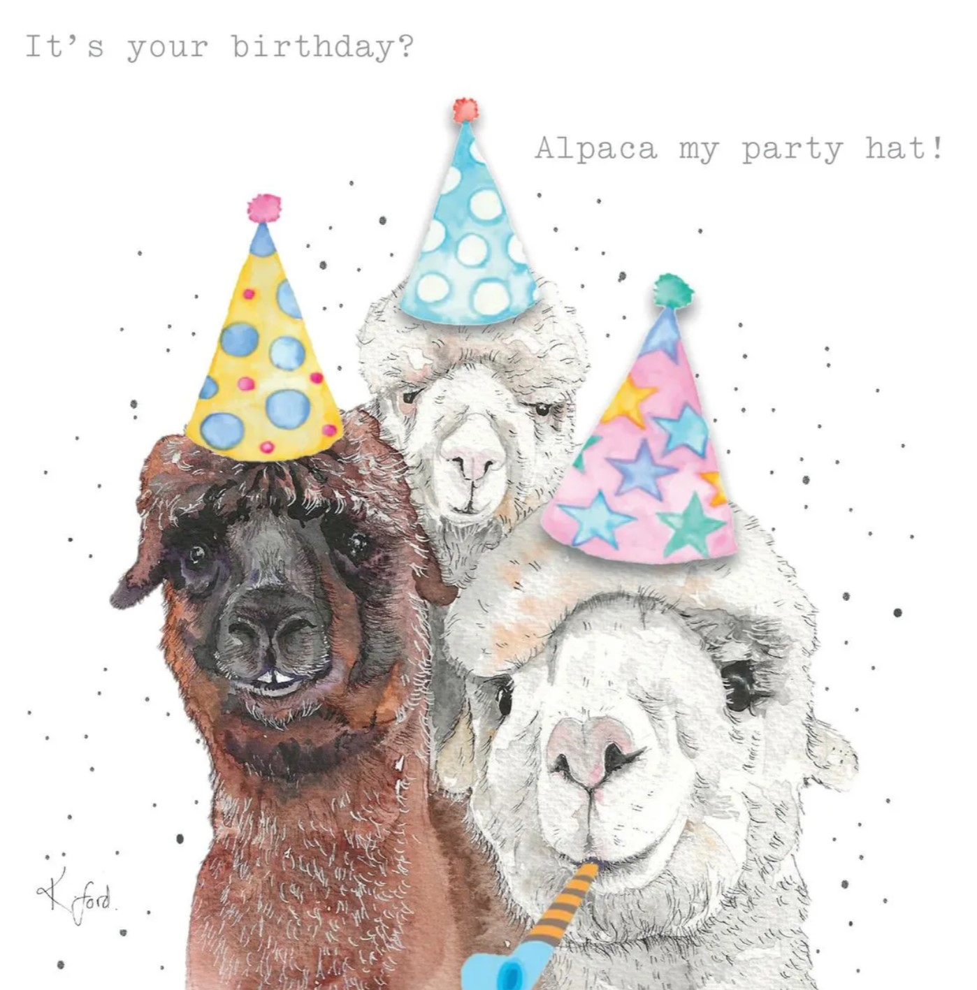 Happy Birthday Llamas With Hats