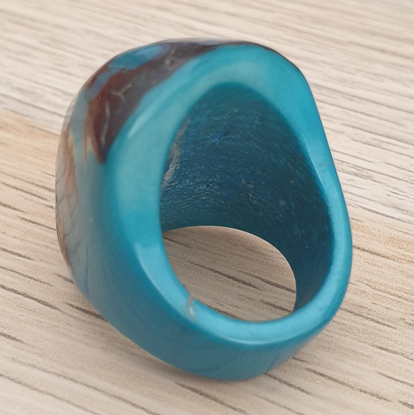 Tagua Seed Ring in Blue - El Emporio de Zoe