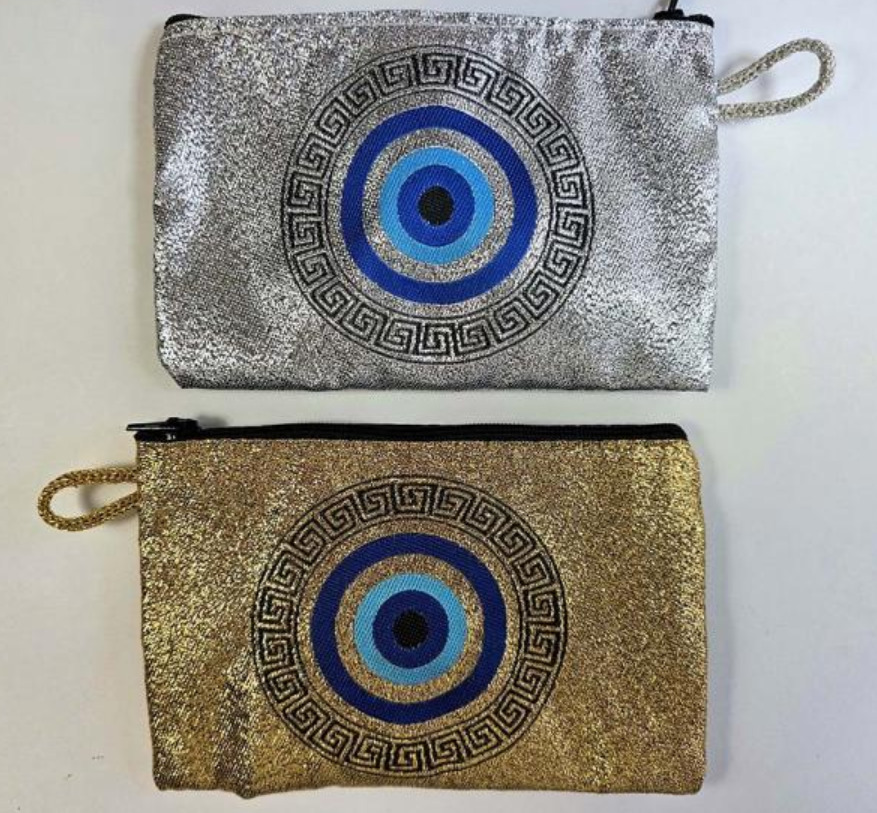 Embroidered Evil Eye Purse with Zip - El Emporio de Zoe